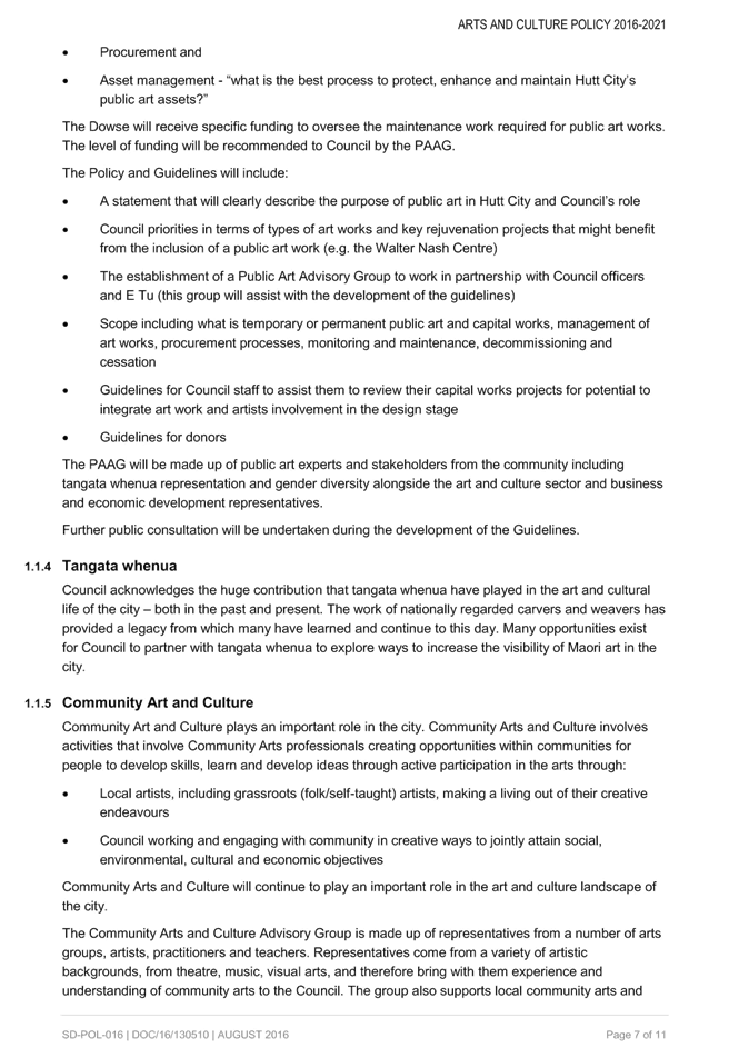 Agenda of Arts and Culture Subcommittee - 4 July 2017
