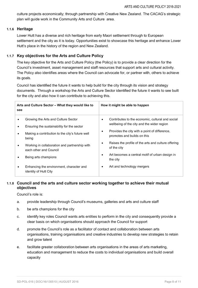 Agenda of Arts and Culture Subcommittee - 4 July 2017