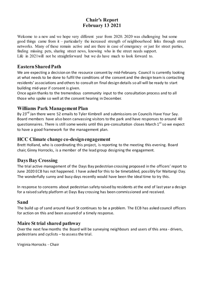 Agenda of Eastbourne Community Board - 16 February 2021